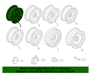 2021-2024 Ford Bronco Sport Wheel Assembly M1PZ-1007-A | QuirkParts
