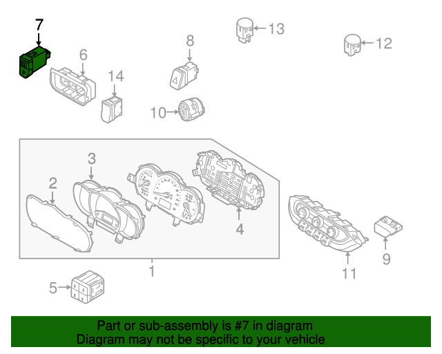2012-2017 Kia Rio Instrument Light Rheostat 93713-1W100CA | TascaParts.com