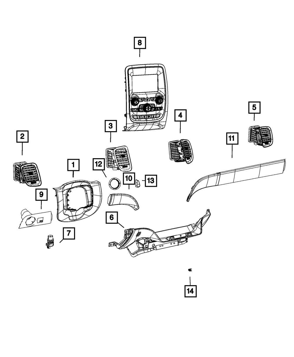 2020 Dodge Durango Instrument Panel Bracket 68430097AA | Mopar eStore