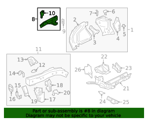 2020-2023 Cadillac XT6 Passenger Side Front Compartment Upper Side Rail ...