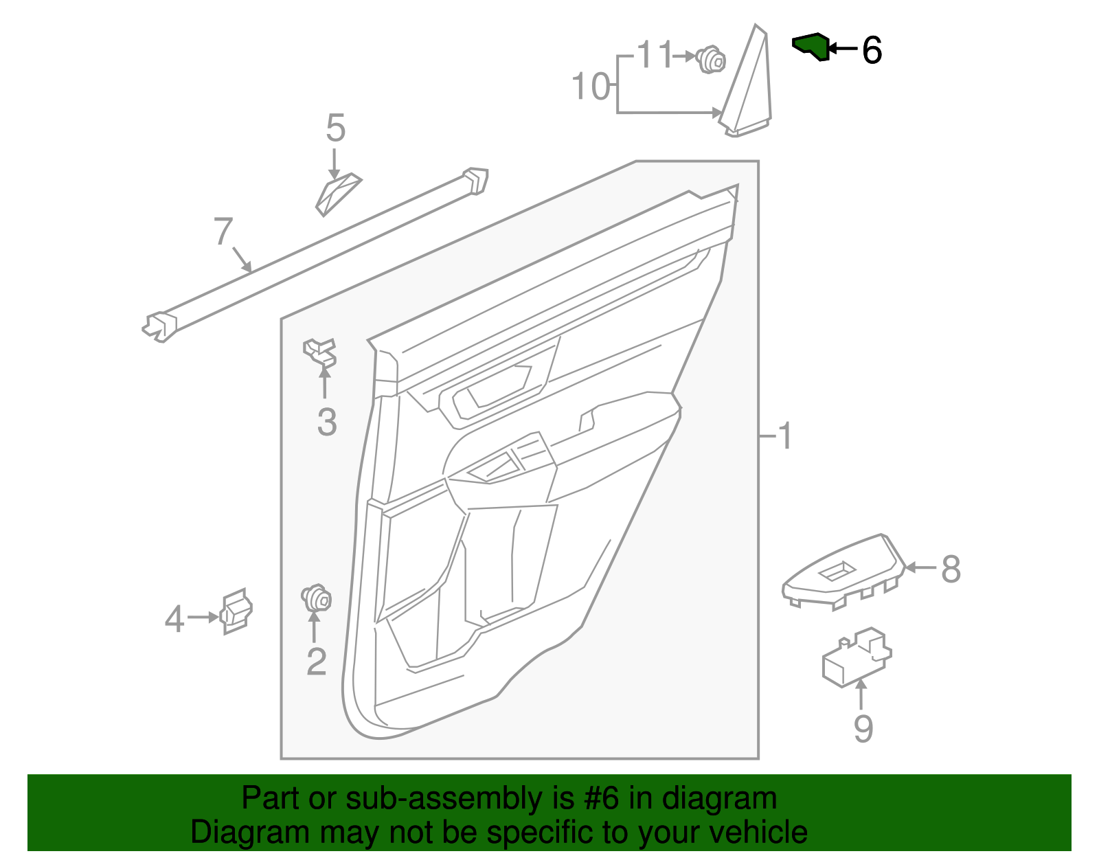 72498-TLA-A01 - Garnish L Rear Door Corner - 2017-2020 Honda CR-V ...
