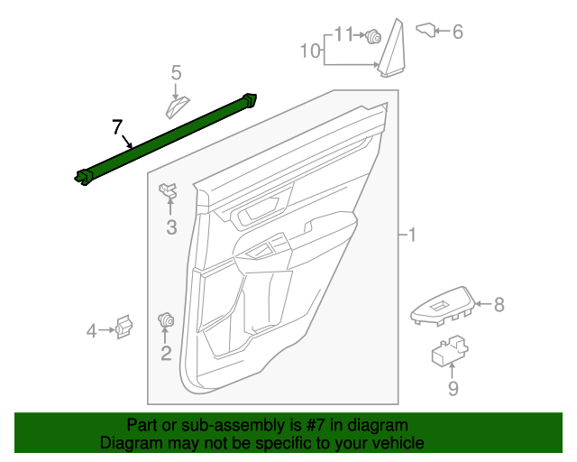 OEM 2017-2022 Honda CR-V Belt Weather-Strip 72875-TLA-A01 | Honda Automotive Parts