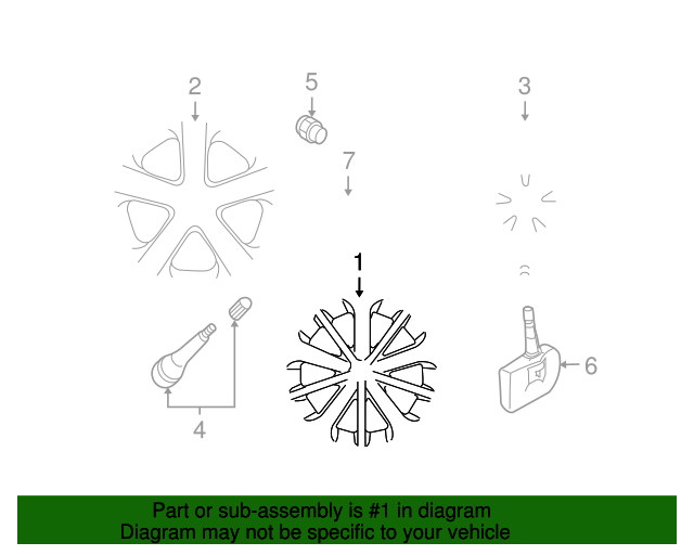 2006-2007 Mazda 5 Wheel, Alloy 9965-95-6560 | QuirkParts