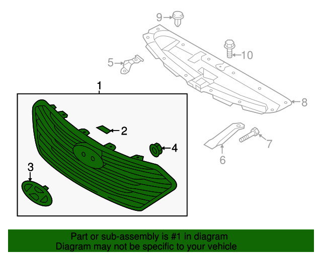 86350-B8000 - Grille Assembly - 2013-2016 Hyundai Santa Fe | World OEM ...