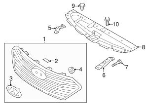 Genuine OEM Grille Assembly Pad Part# 86359-2W000 Fits 2013-2016 ...