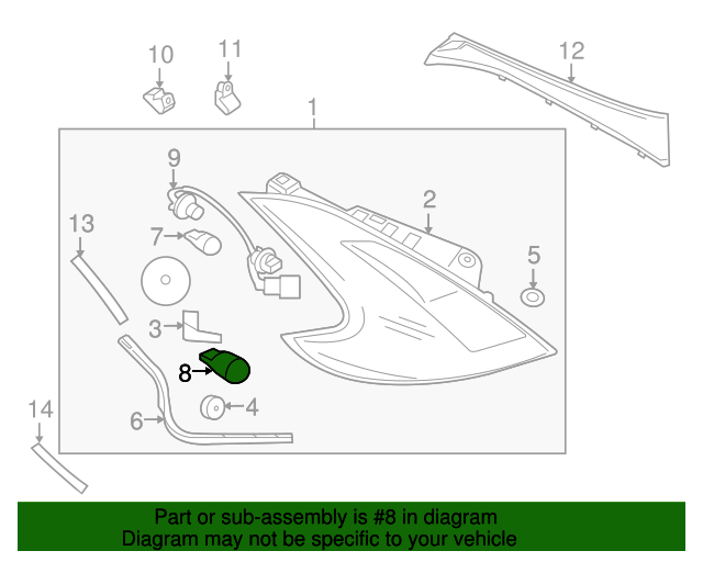 2003-2020 Nissan Signal Lamp Bulb 26261-89969 | TascaParts.com