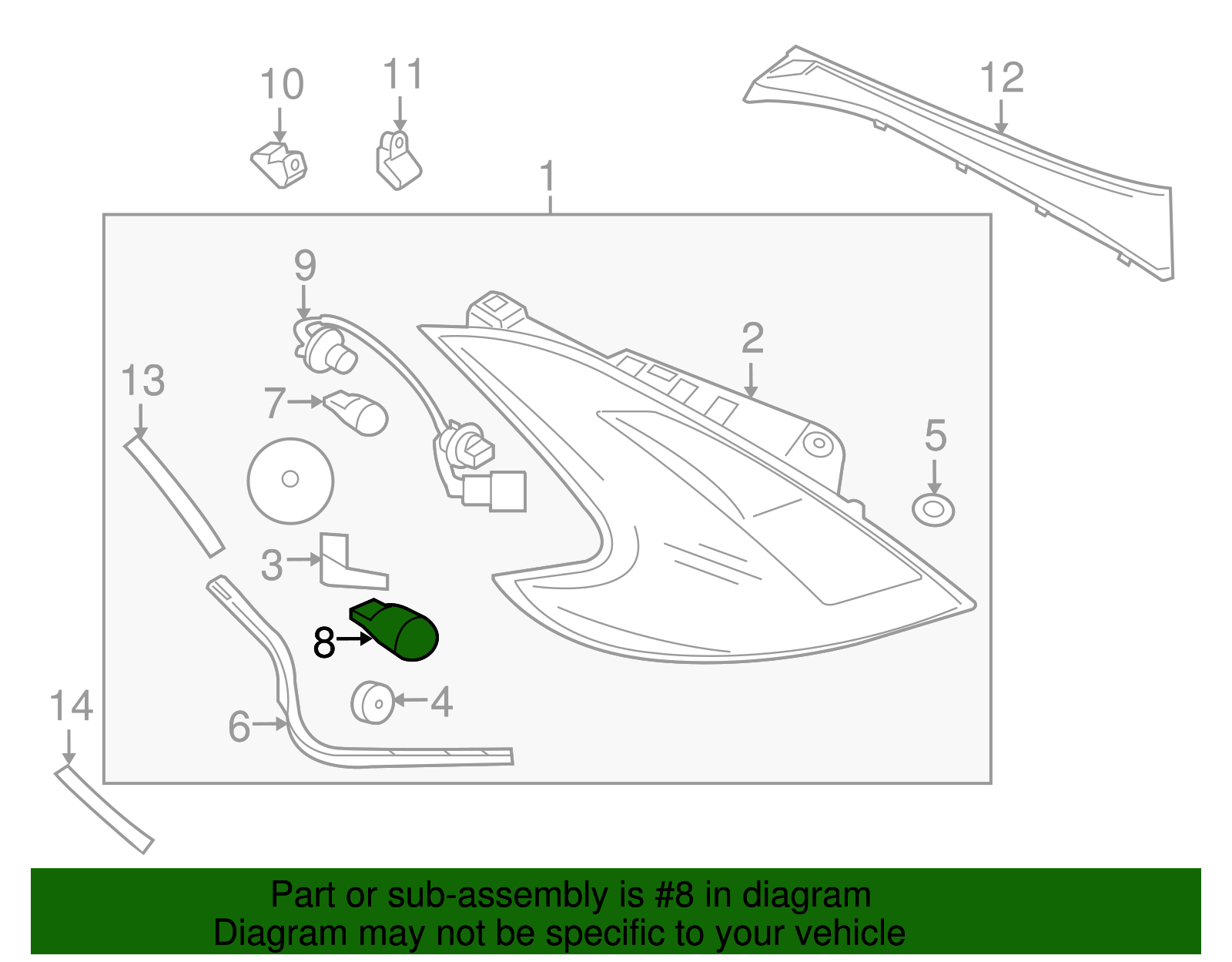 2003-2025 Nissan Signal Lamp Bulb 26261-89969 | OEM Parts Online