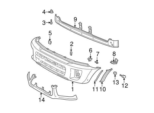 52535-42010 - Bumper Cover Support Rail - 2001-2005 Toyota RAV4 | OEM ...