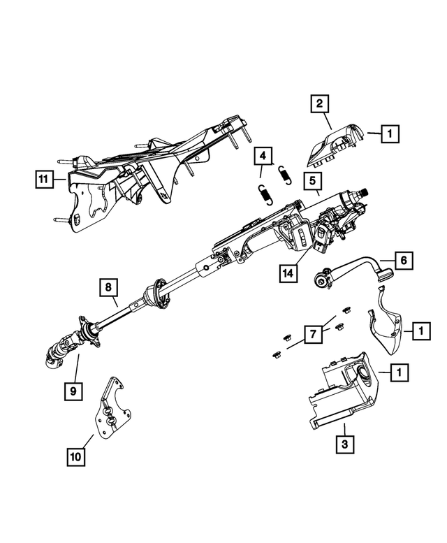 2009-2012 Jeep Liberty Steering Column Shroud 1ET68XDVAC | Mopar Estores