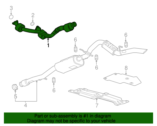 19420276 - Catalytic Converter with Flanges, Pipes, Bushings, and Label ...