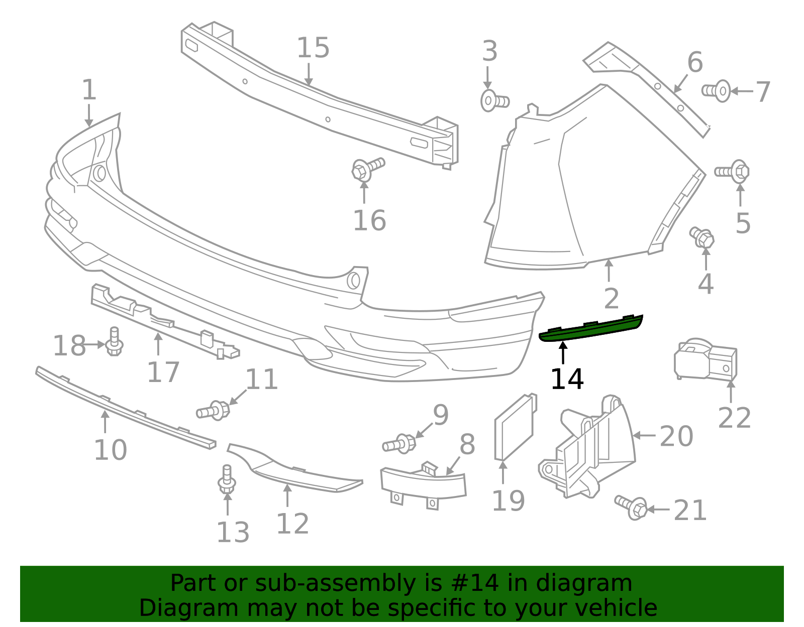 71514-TLA-A01 - 2017-2022 Honda CR-V - Molding R Rear Bumper Side ...