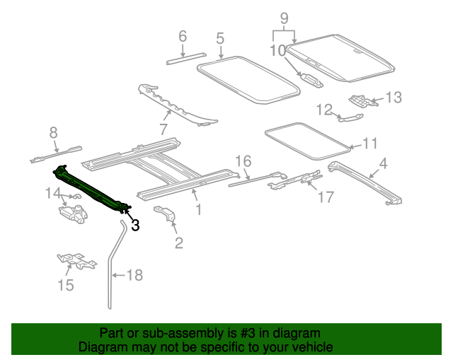 63233-AE010 - Sunroof Panel - 2004-2010 Toyota Sienna | OEM Genuine ...