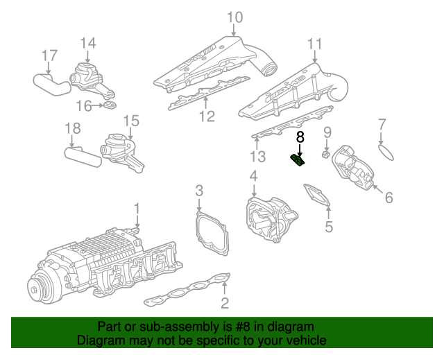 113-237-02-40 - Exhaust Control Valve Actuator Bracket 2003-2008 ...