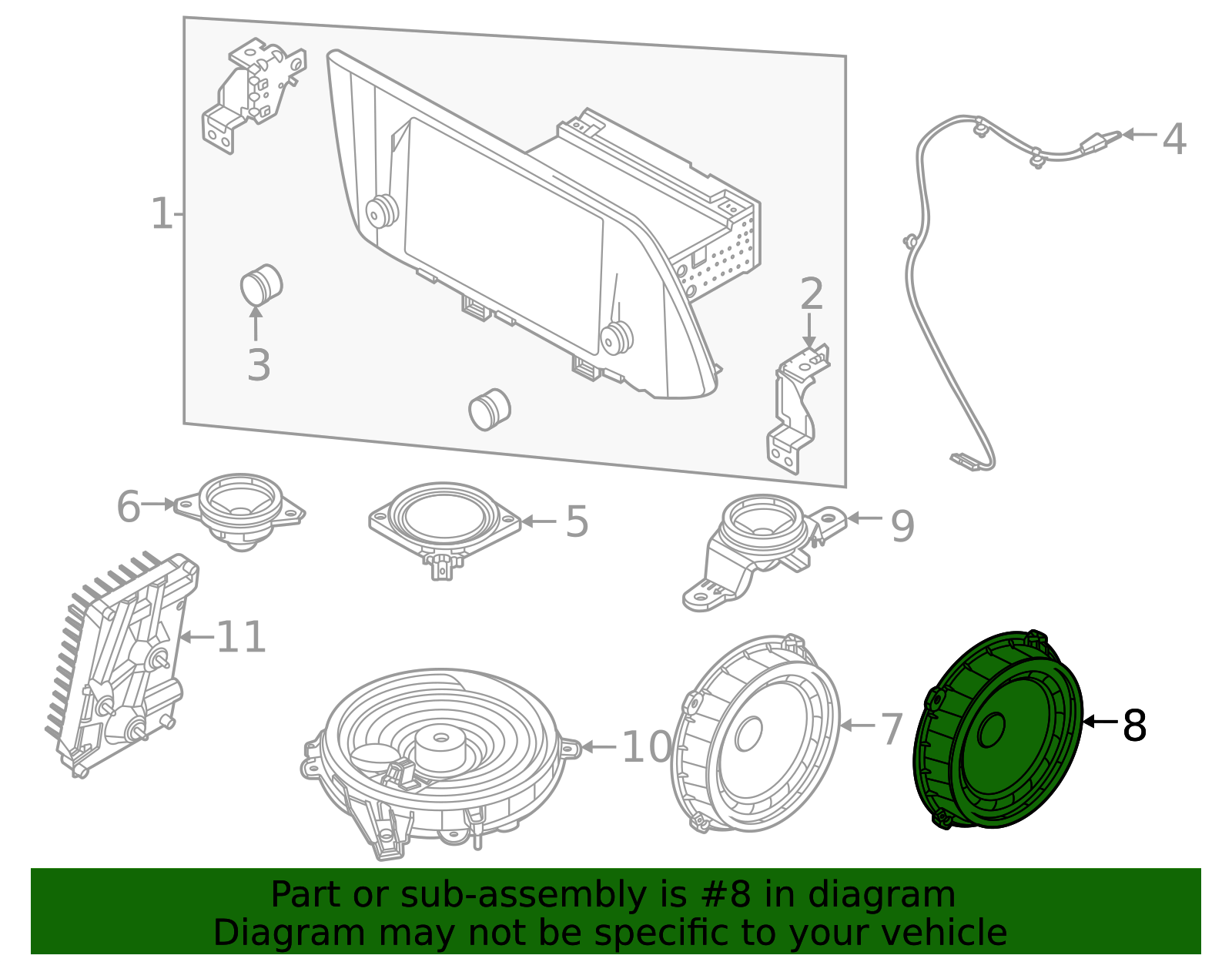 96340-L1200 - 2020-2024 Hyundai - Rear Dr Speaker | Hyundai Parts Express