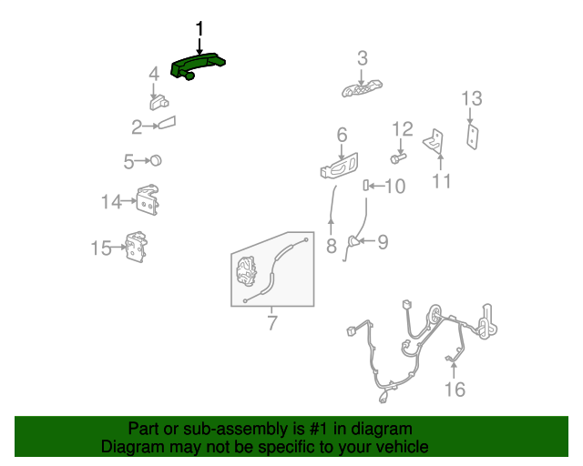 2007-2017 GM Handle, Outside 22867272 | OEM GM Parts