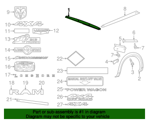 2010-2016 Mopar Spoiler 55372052AH | Mopar Parts Canada