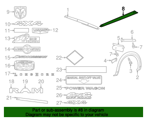 2009-2020 Mopar Rail Cover 68375107AA | TascaParts.com