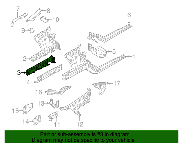 41007386987 - 2016-2022 BMW Outer Rail (41-00-7-386-987) | BMW of South ...