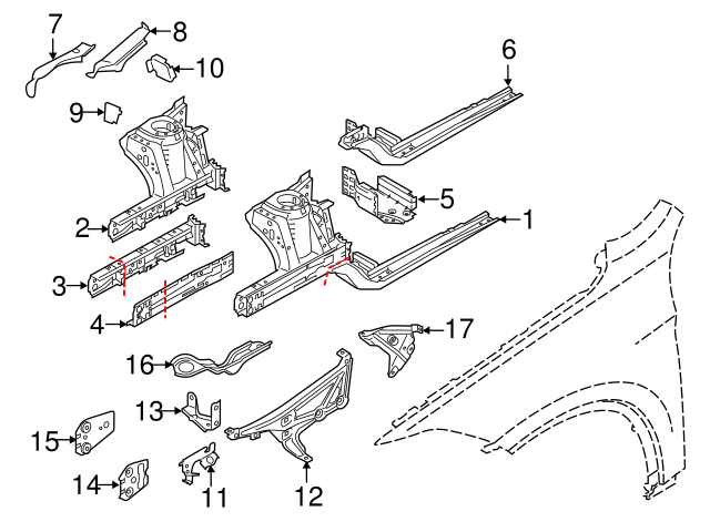 Genuine BMW 41-00-7-386-988 | Outer Rail | FREE Shipping on Most Orders ...