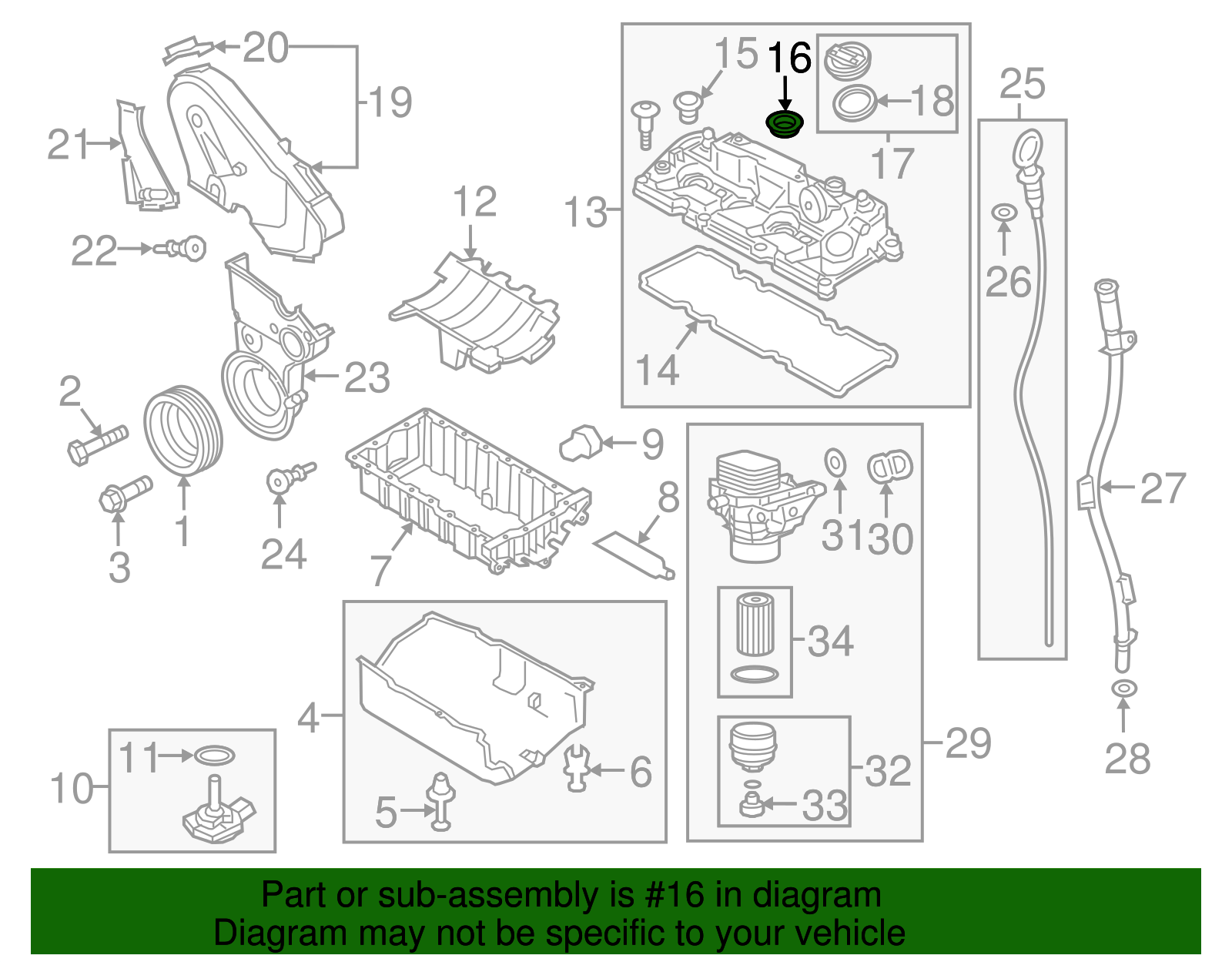 2015 Volkswagen Valve Cover Seal 04L-103-070-B | OEM Parts Online