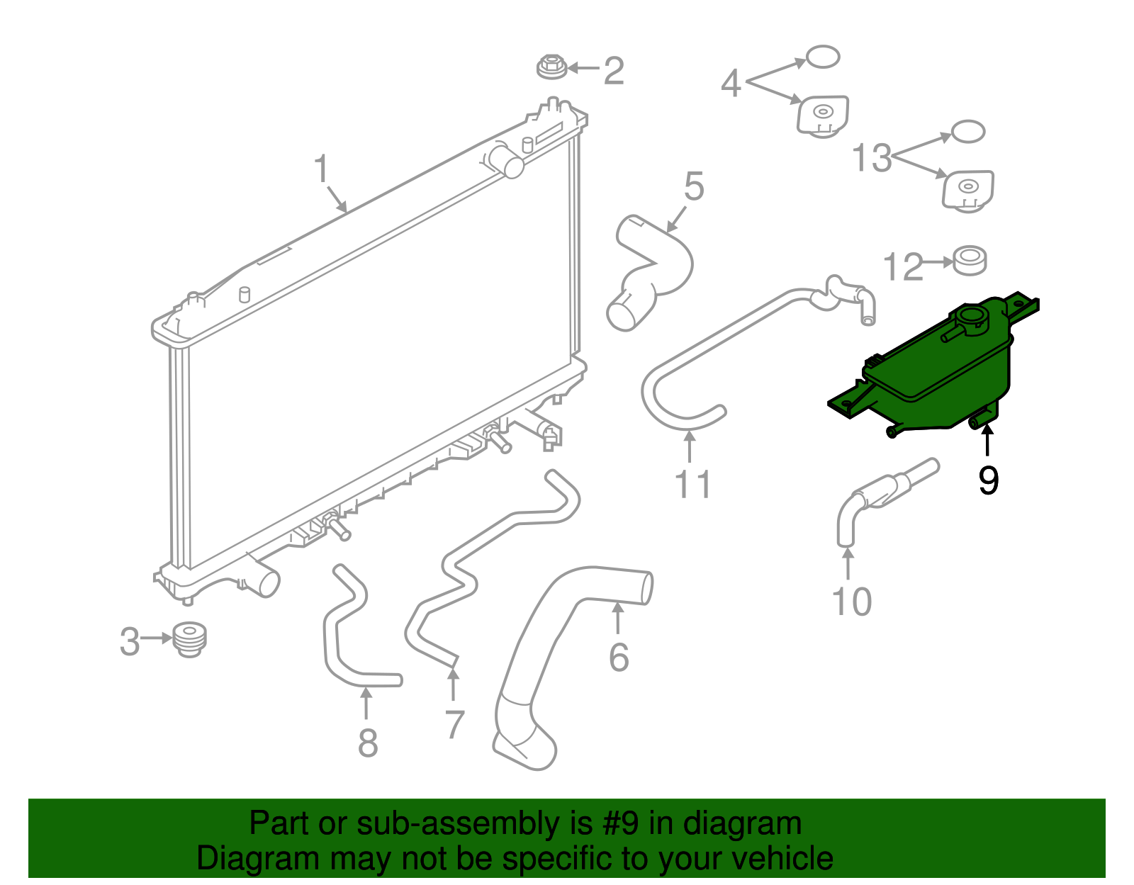 21710-4GB0A (217104gb0a) - 2014-2018 Infiniti Q50 Reservoir Tank ...
