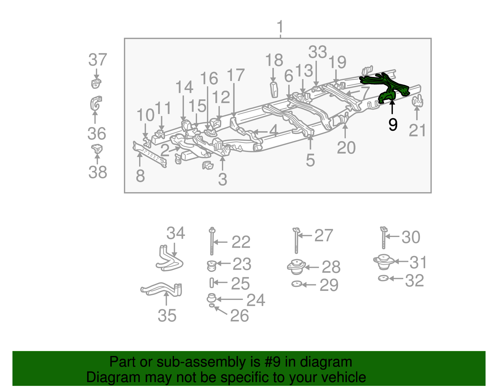 2000-2006 Toyota Tundra Rear Cross-Member 51209-0C013 | OEM Parts Online