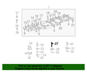 52217-0C070 - Body Mount Cushion Bolt - 2000-2007 Toyota | OEM Genuine ...