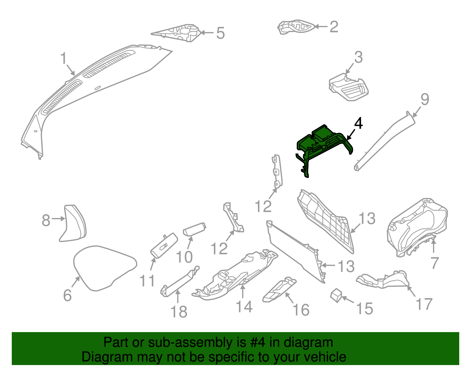 2016-2023 Nissan Maxima Air Vent Grille 68750-4RA0A | Nissan Parts Central