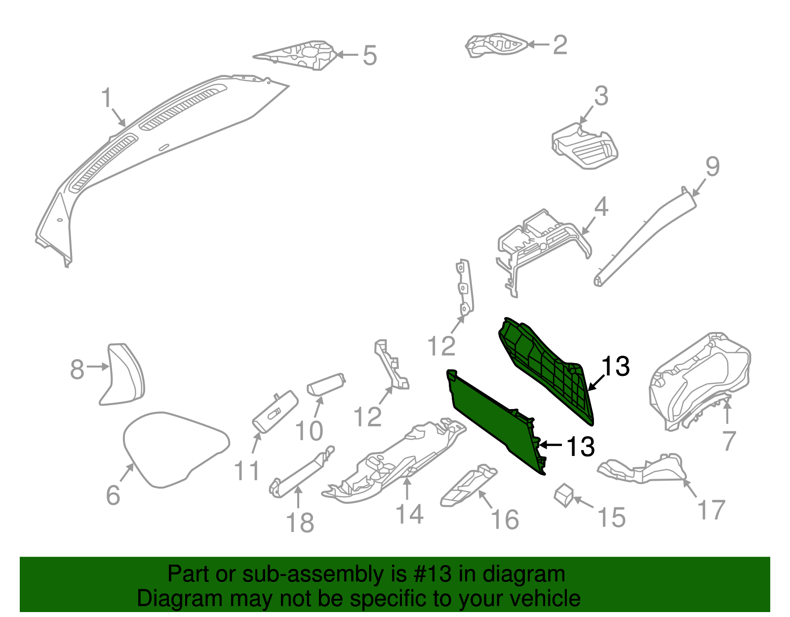 2016-2023 Nissan Maxima Extension Panel 68921-4RA0B | Bill Kay Nissan Parts