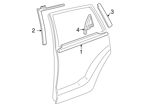 Exterior Trim - Rear Door for 2006 Toyota Matrix | Toyota Parts Center