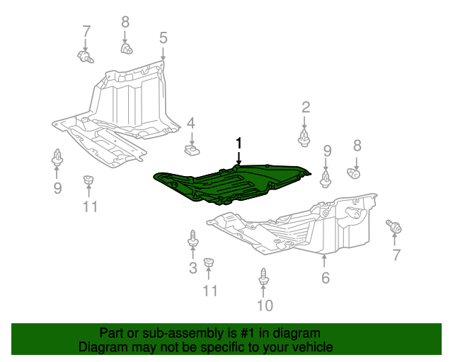 51405-20060 - Radiator Support Splash Shield 2000-2005 Toyota Celica ...