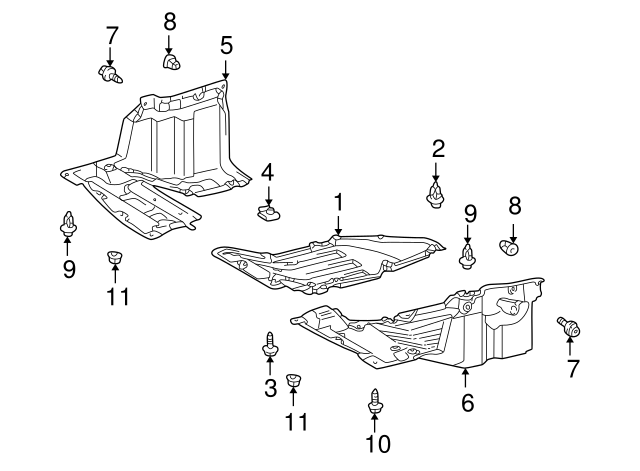 51405-20060 - Radiator Support Splash Shield 2000-2005 Toyota Celica ...