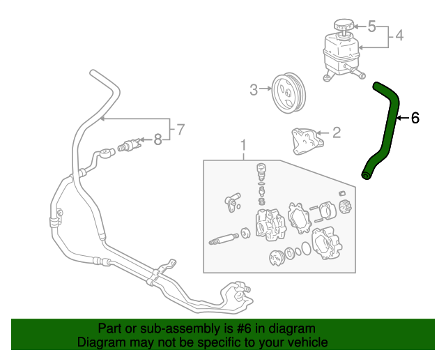1998-2002 Lexus LX470 Power Steering Reservoir Hose 44348-60240 ...