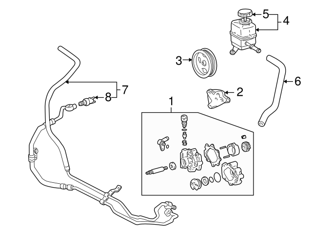 1998-2002 Lexus LX470 Power Steering Reservoir Hose 44348-60240 ...