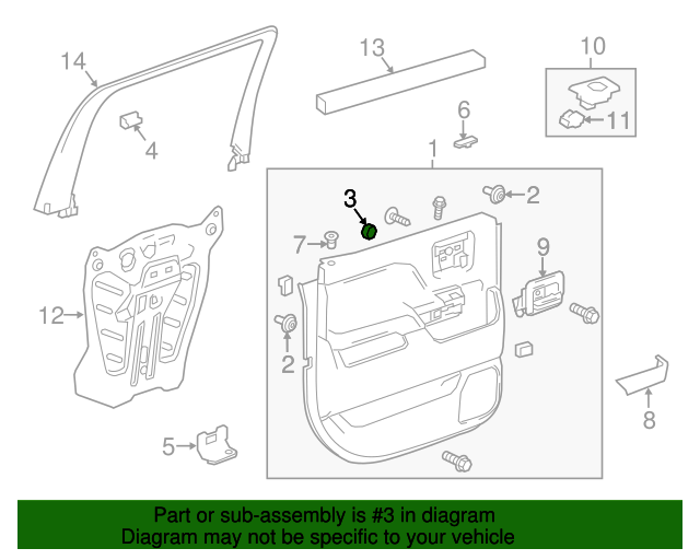 2013-2021 GM Door Trim Panel Seal 84055324 | TascaParts.com