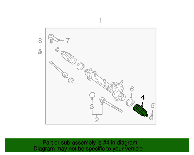 2004-2009 Lexus Tie Rod Boot 45535-08010 | LexusOfKendall