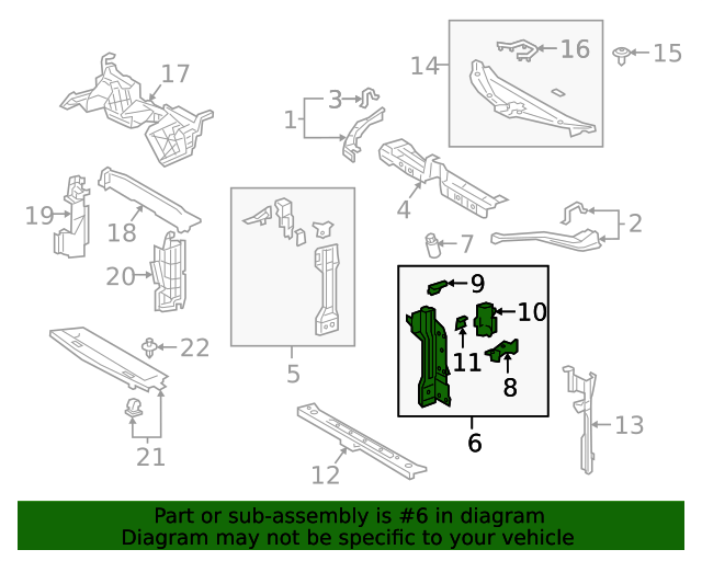 53203 76021 Radiator Support Side Panel