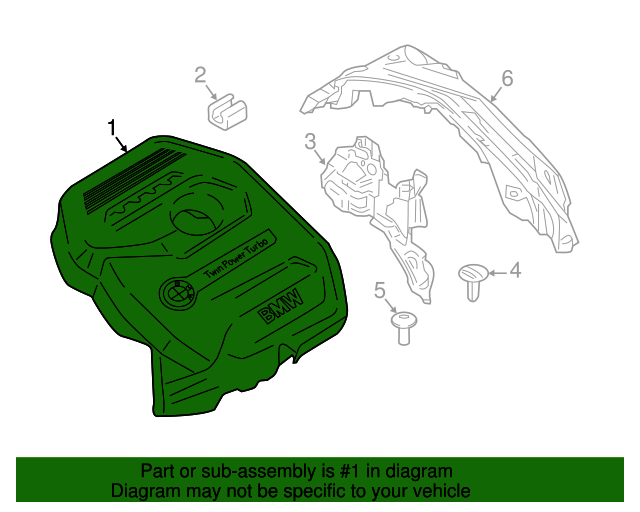 2017-2021 BMW Engine Cover 11-12-8-621-822 | BMWPartsDirect.com