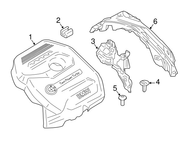 11128621822 - 2017-2021 BMW Engine Cover (11-12-8-621-822) | BMW of ...