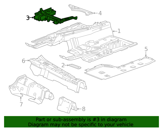 2020-2021 Cadillac CT5 Center Cross-Member 84679936 | GMPartsDirect.com