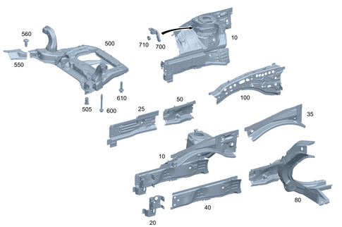 Wheel Well, Front Axle Carrier for 2025 Mercedes-Benz EQB 350 ...