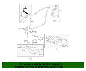 2008-2016 Honda Clip, Front Pillar Garnish 91561-TA0-A01 | Honda Parts ...
