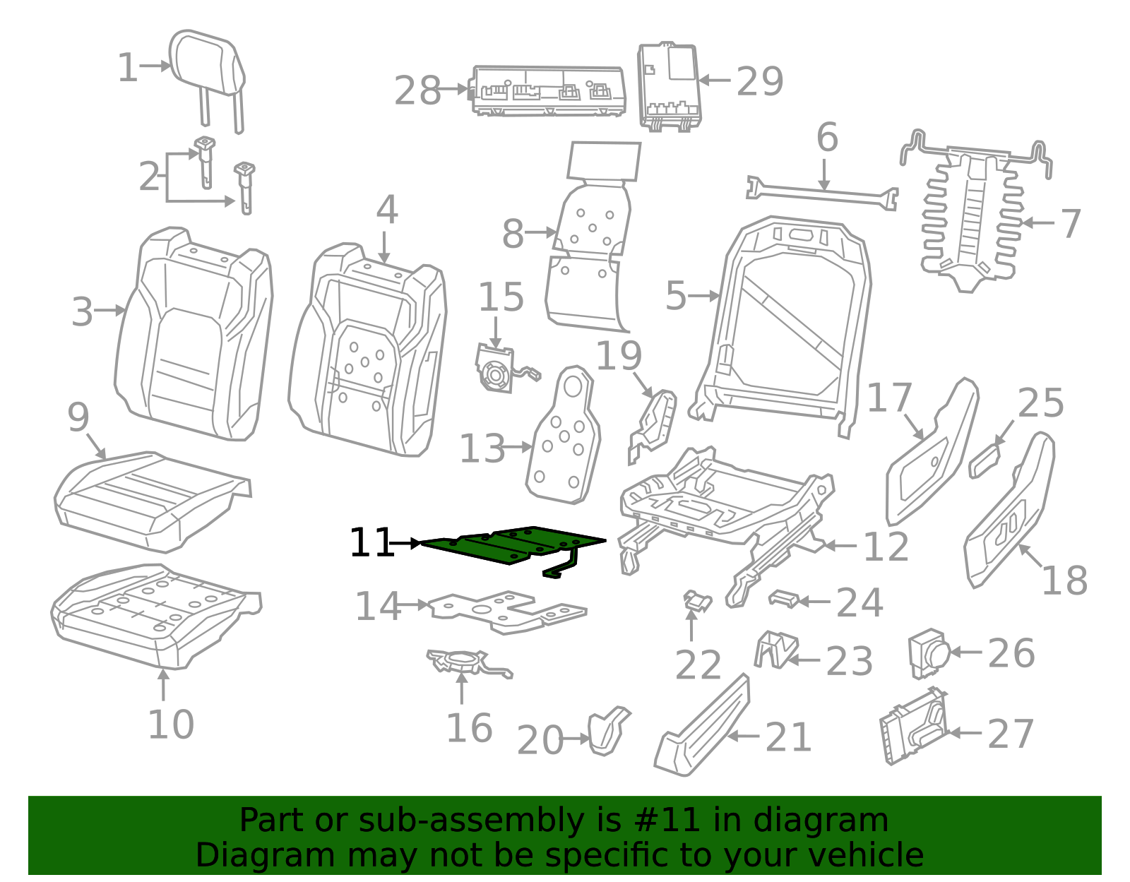 2019-2024 Ram 1500 Seat Heater 68309557AD | Mopar Parts Canada