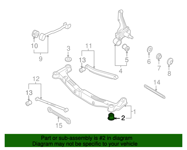 55456-2E000 - Suspension Crossmember Insulator 2005-2009 Hyundai Tucson ...
