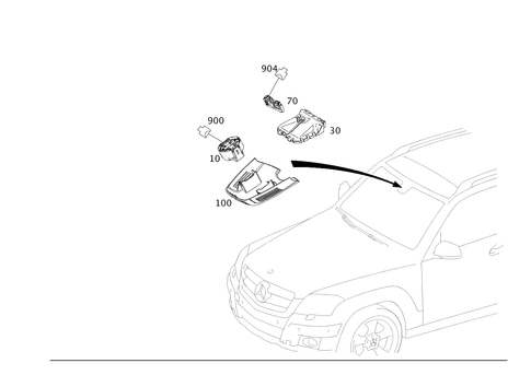 Sensors, Camera and Switches Behind Windshield for 2011 Mercedes-Benz ...