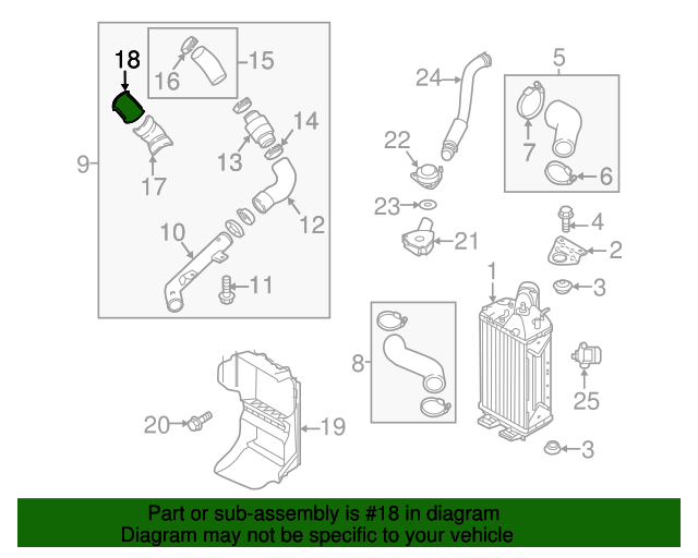 28256-2B700 - Turbocharger Inter-Cooler Pipe Insulator - 2017-2021 Kia ...