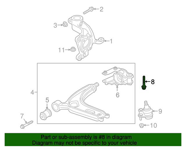 N-106-405-01 - Lower Control Arm Mount Bolt - 2009-2024 Volkswagen | VW ...