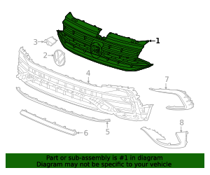 2022-2024 Volkswagen Tiguan Upper Grille 5NN-853-651-AE-ZLL | OEM Parts ...