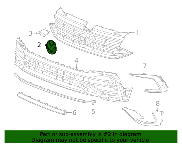 2022-2024 Volkswagen Tiguan Emblem 5NA-853-601-M-DPJ | OEM Parts Online