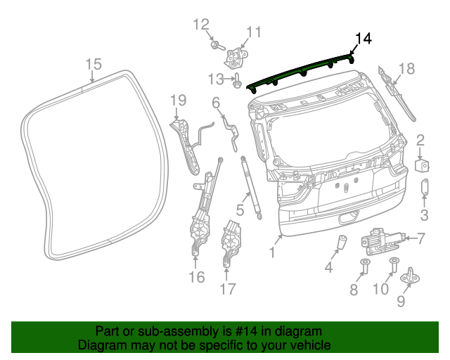2017-2019 Jeep Compass Upper Seal 68322742AD | TascaParts.com